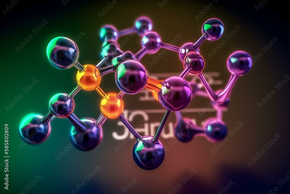 Perfluorohexanesulfonic acid molecular structure, 3d model molecule ...
