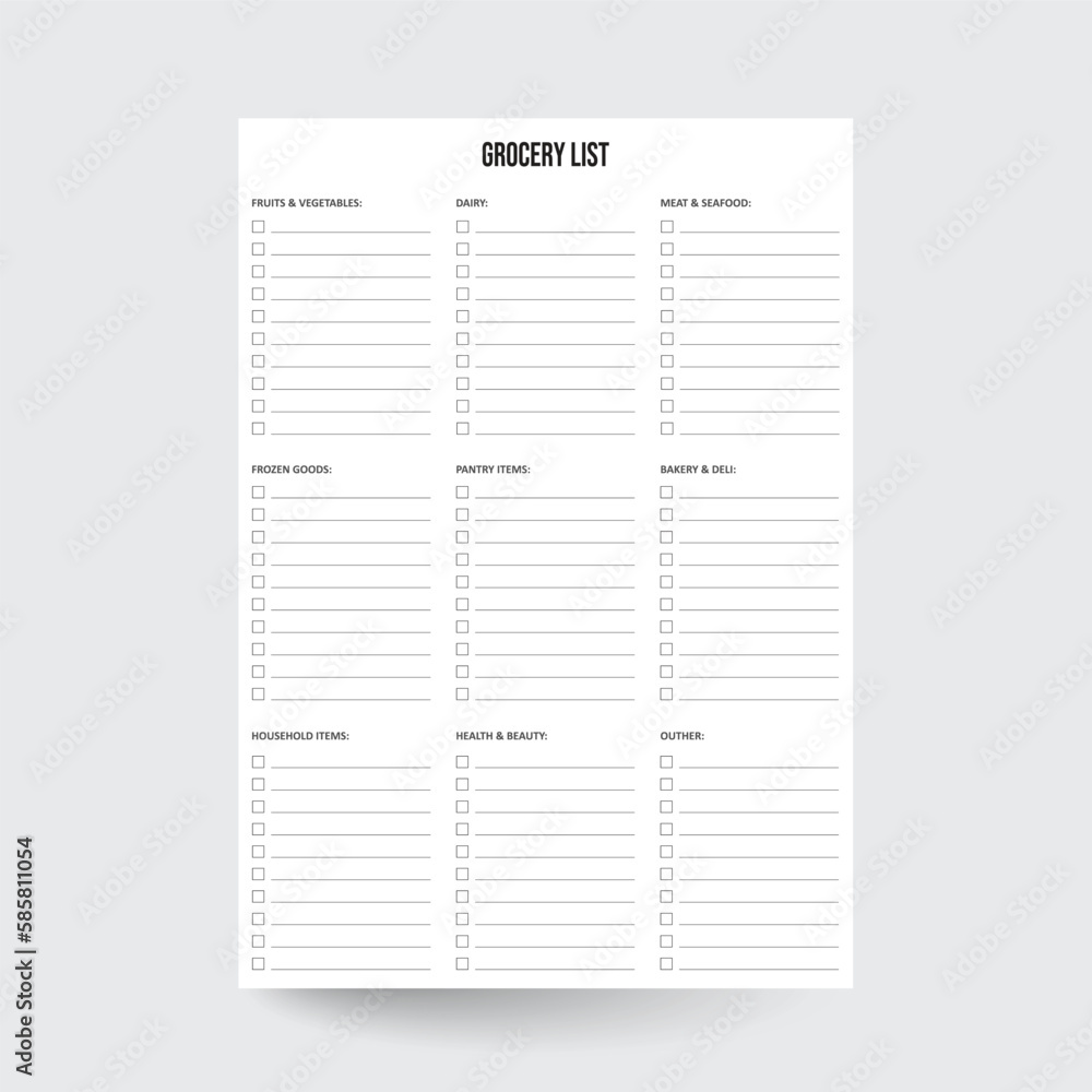 Grocery List,Grocery Shopping,Grocery Checklist,List Tracker,Grocery ...