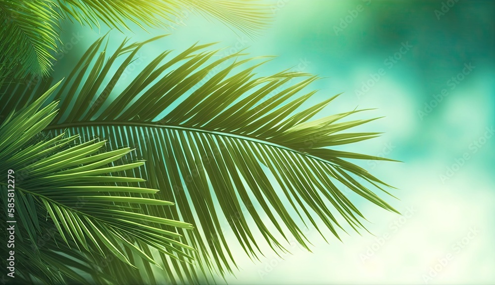 palm tree green background 4k wallpaperleaves Stock Illustration ...