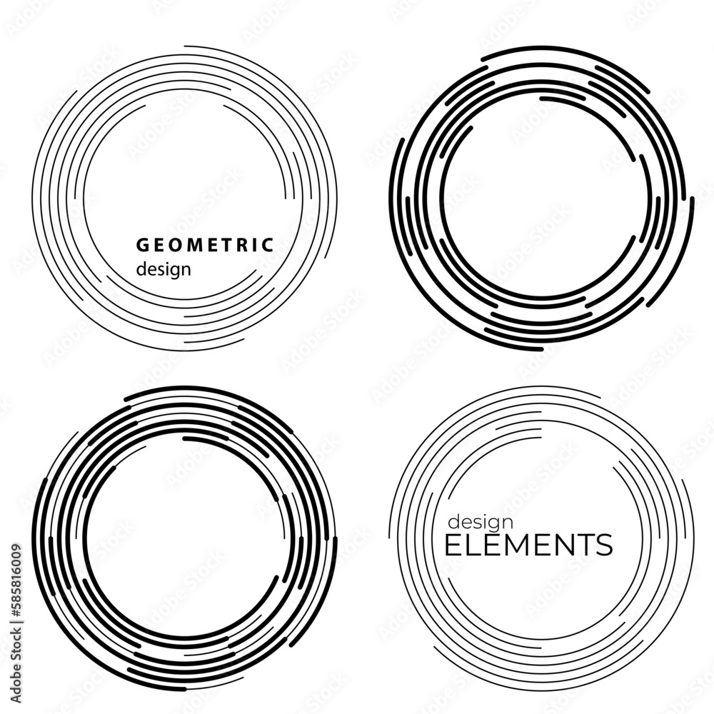 Set Design elements symbol Editable halftone frame dot circle pattern ...