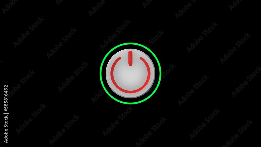 power button icon , turning on , off and looping animation .on the ...