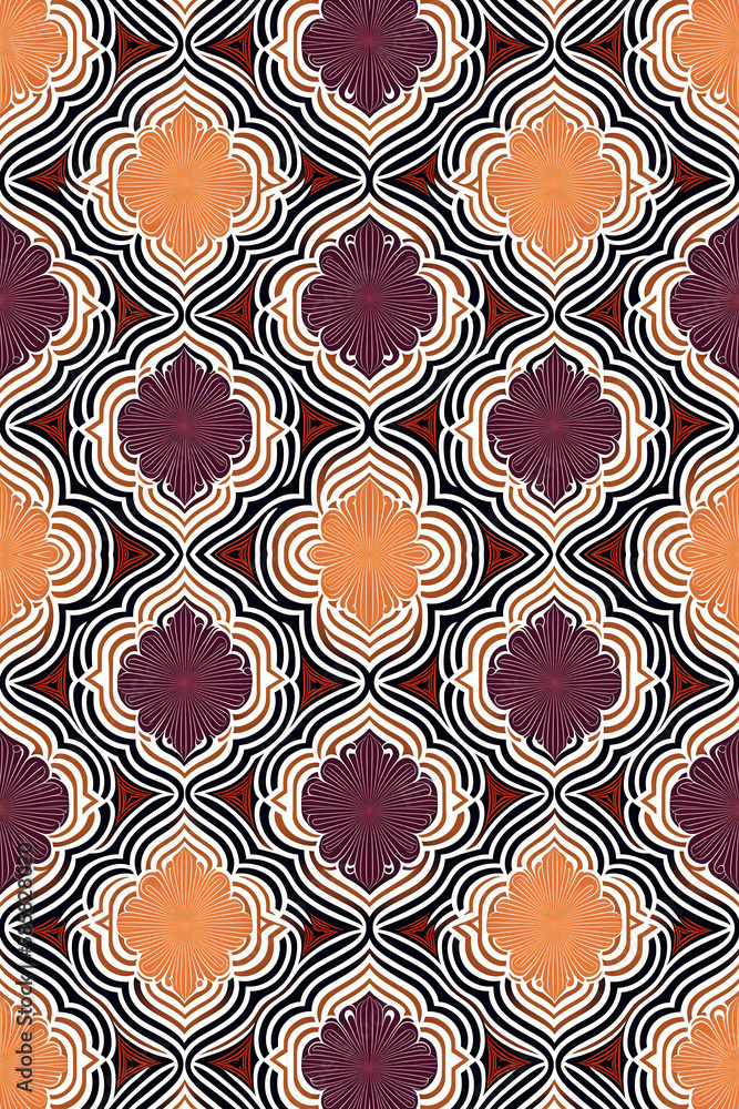 Rapport pattern seamless of wallpaper with abstract shapes in white ...