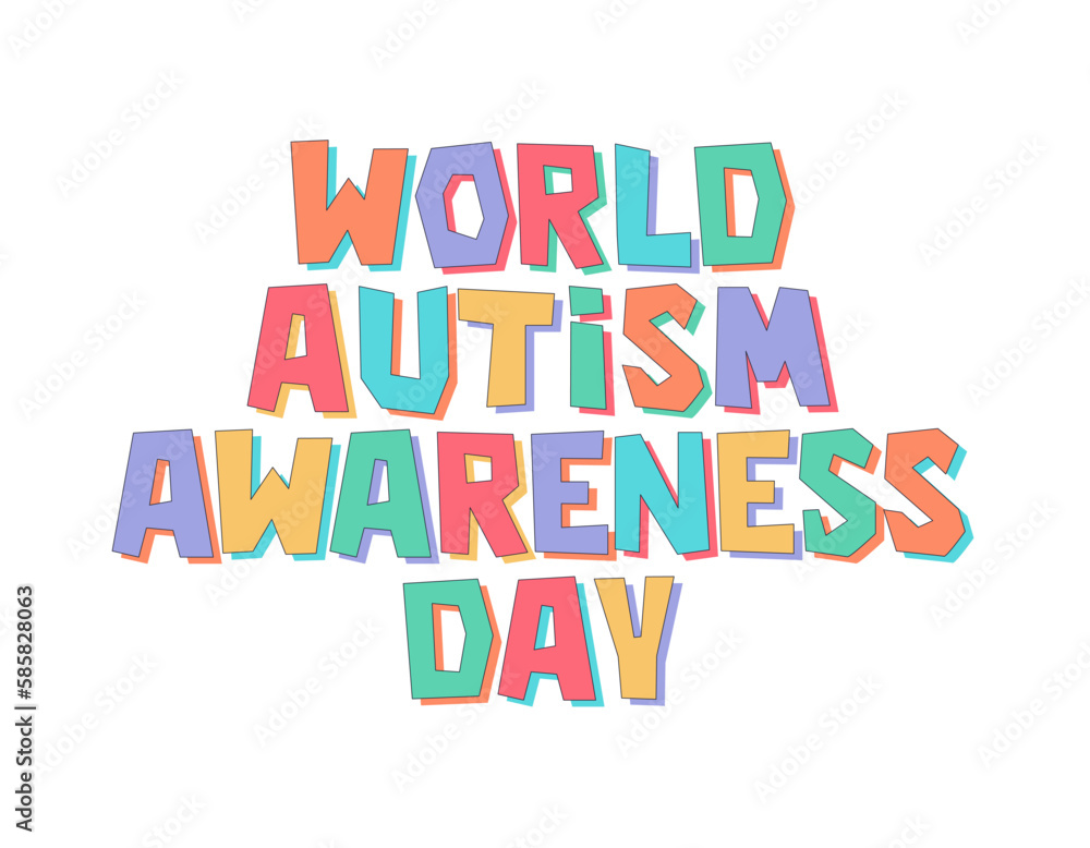 World autism awareness day typography poster. Accepting autistic people ...