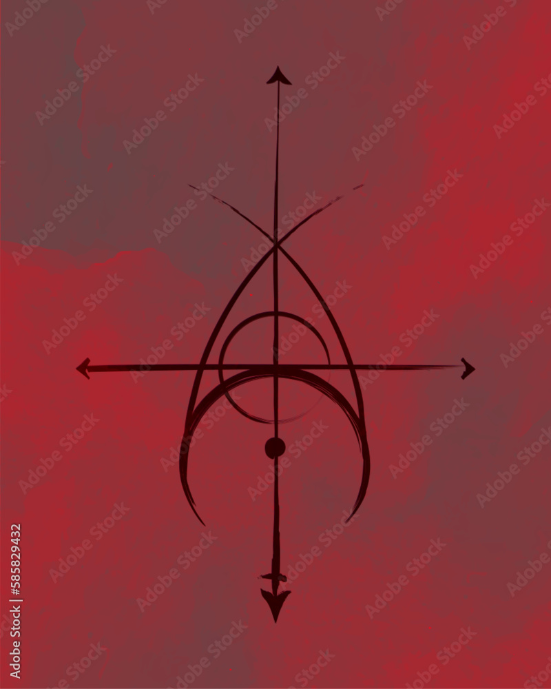 Satanic seal alchemical symbol associated with the fire of Hell. Vector ...