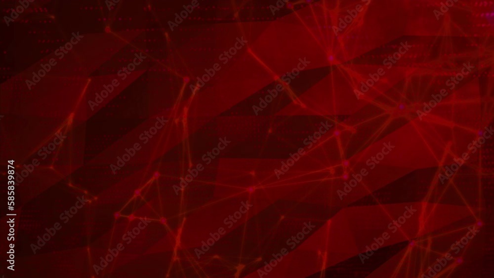 Red futuristic abstract molecular dot geometric space background ...