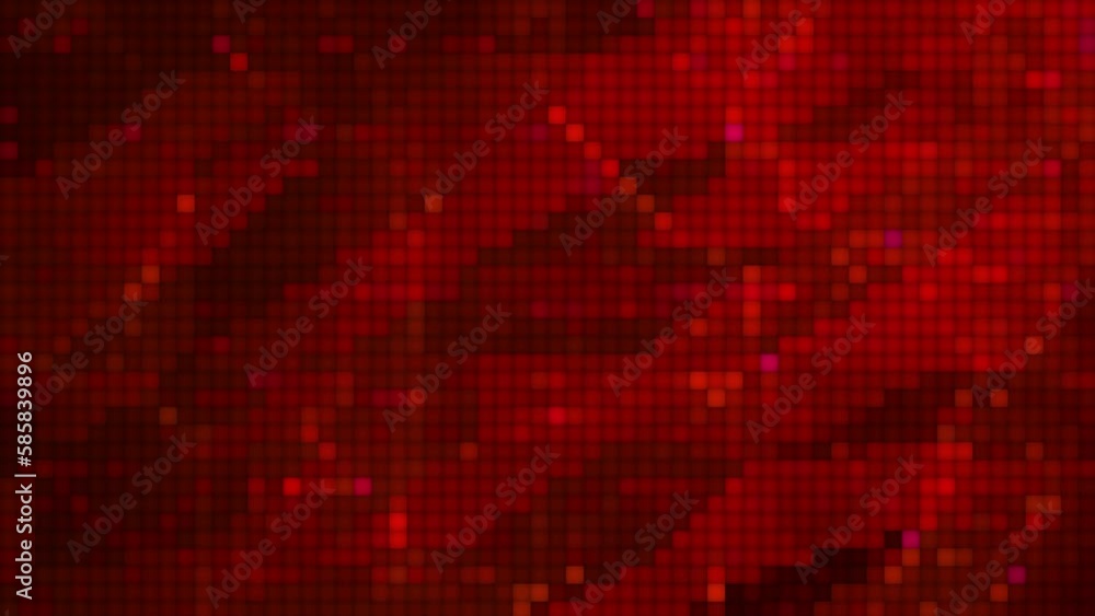 Red pixelated futuristic abstract molecular dot geometric space ...