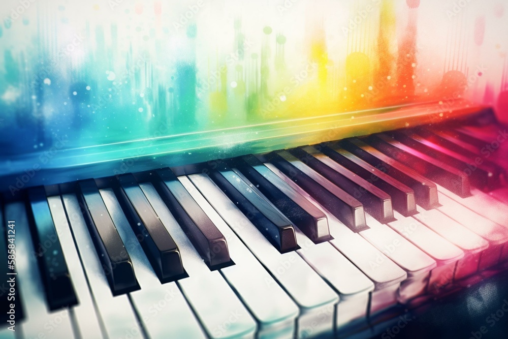 Colorful Piano Keys Wallpaper