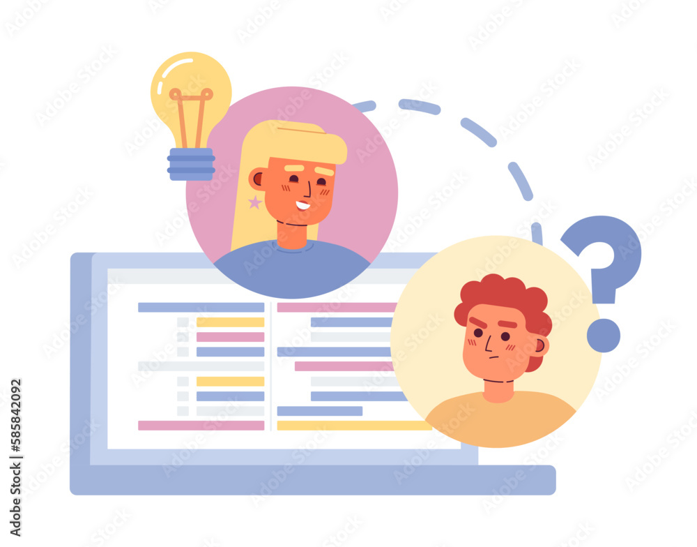 Effective communication in virtual team flat concept vector spot ...