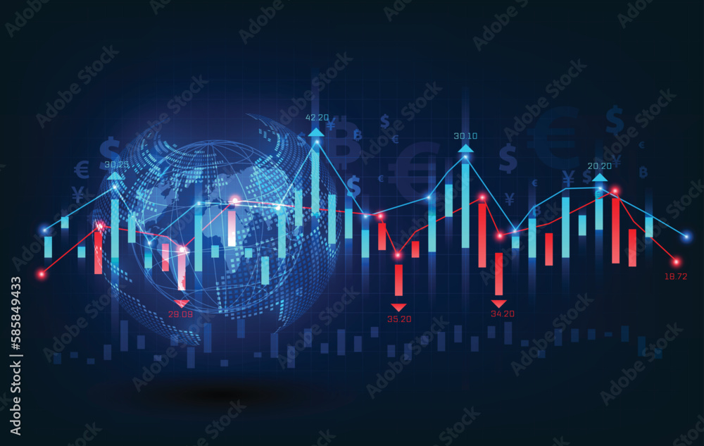 Stock market or forex trading graph in graphic concept suitable for ...