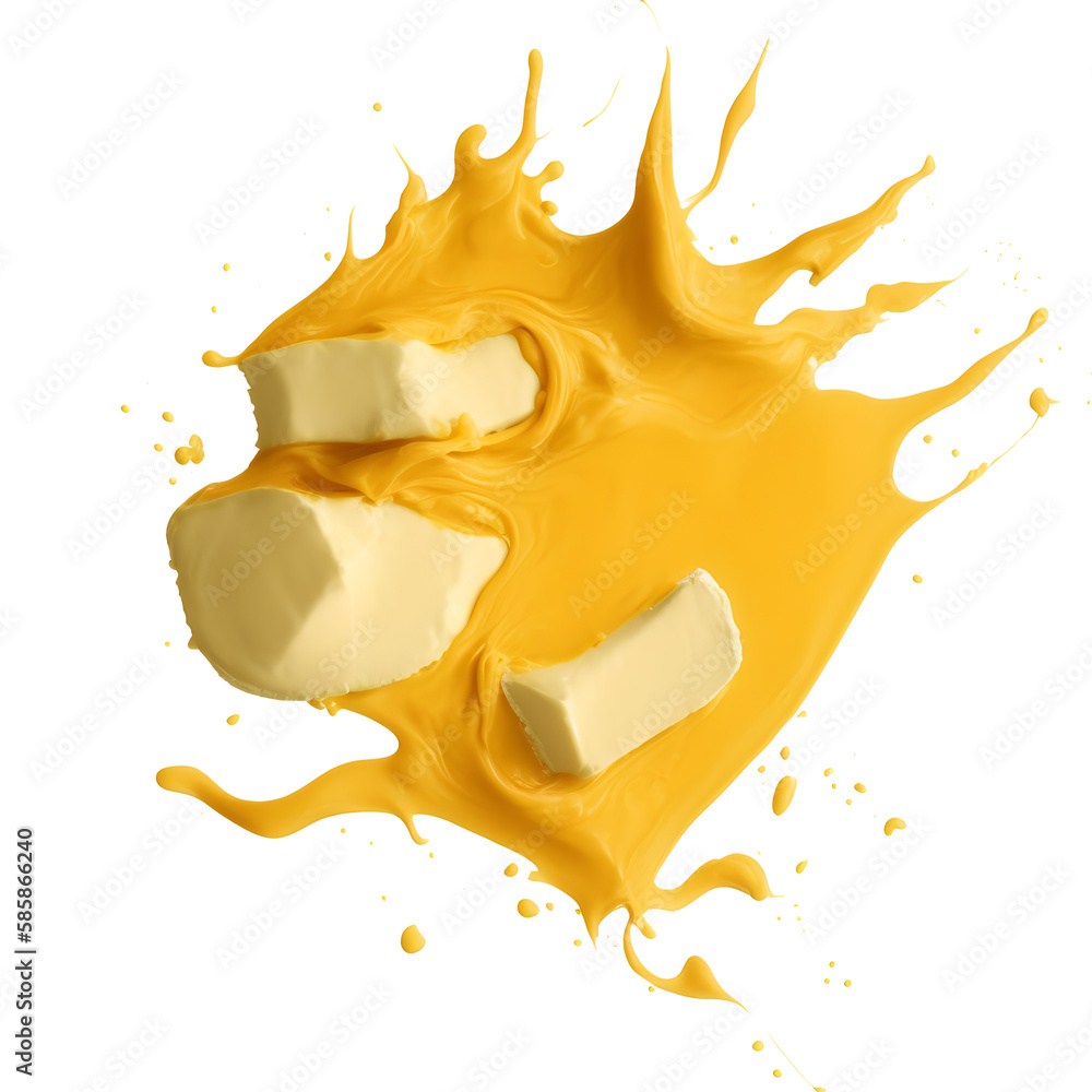 Illustration of melted and splashed cheese or butter cream element ...