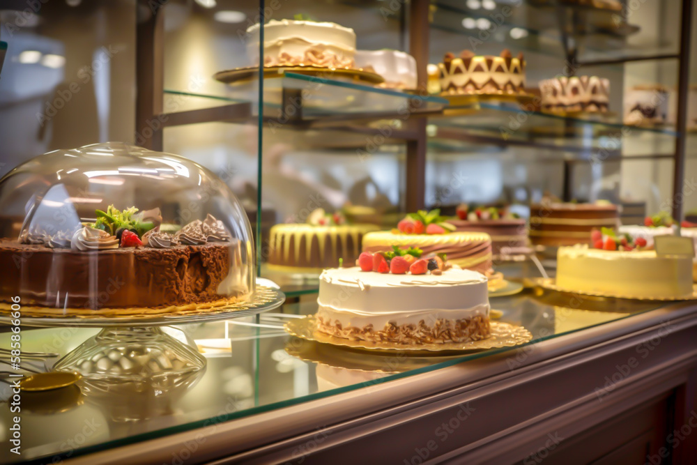 Cake shop, interior design, generative ai Stock Illustration | Adobe Stock