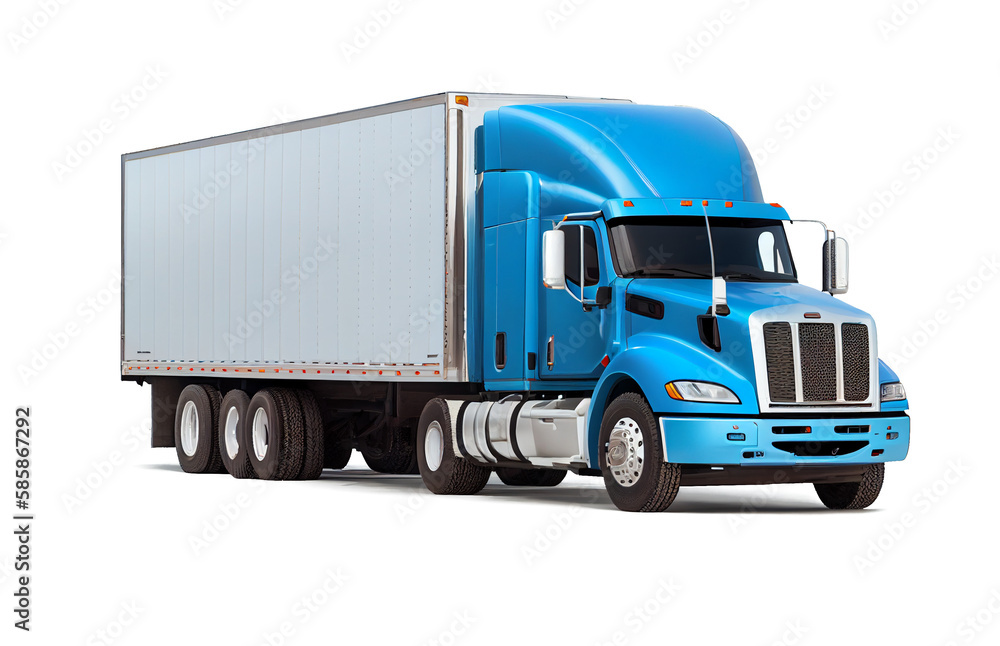 blue cargo truck on a transparent background For decoration projects ...