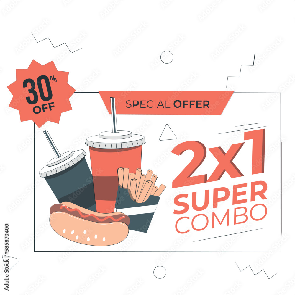 Discount posters set for fast food restaurant or delivery service ...