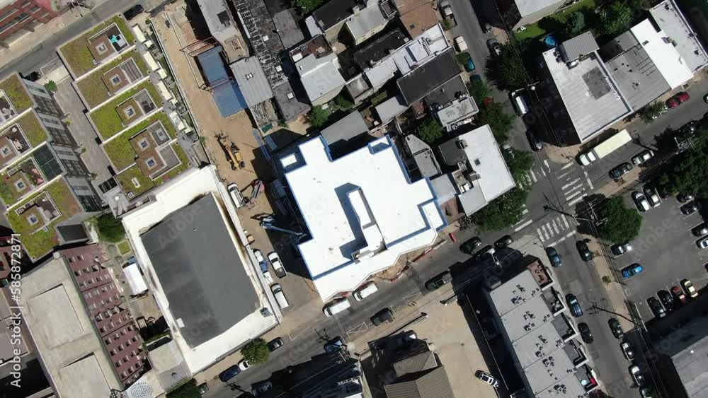 Vídeo do Stock: Aerial view of a new building being erected by ...