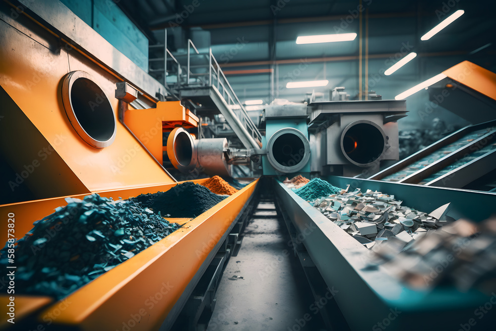 Industry Plant for sorting and processing plastic and paper waste ...