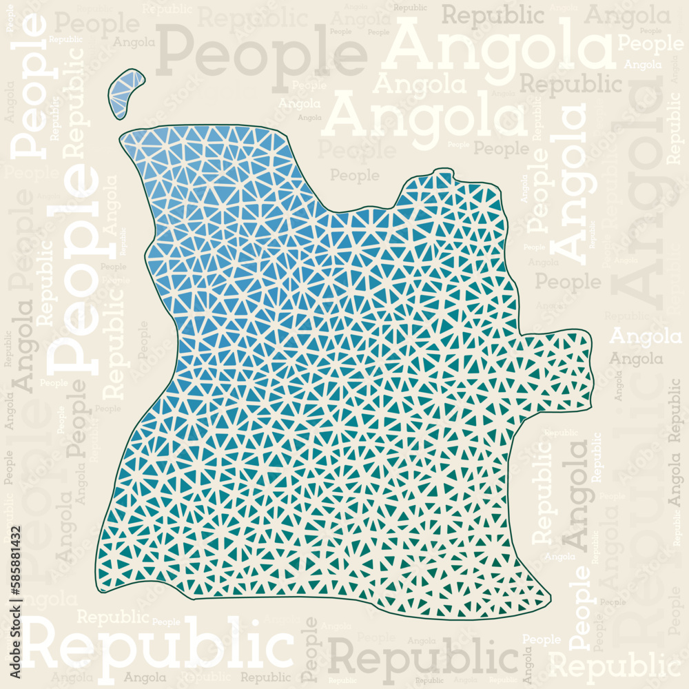 Vetor de ANGOLA map design. Country names in different languages and ... Vetor de ANGOLA map design. Country names in different languages and ...