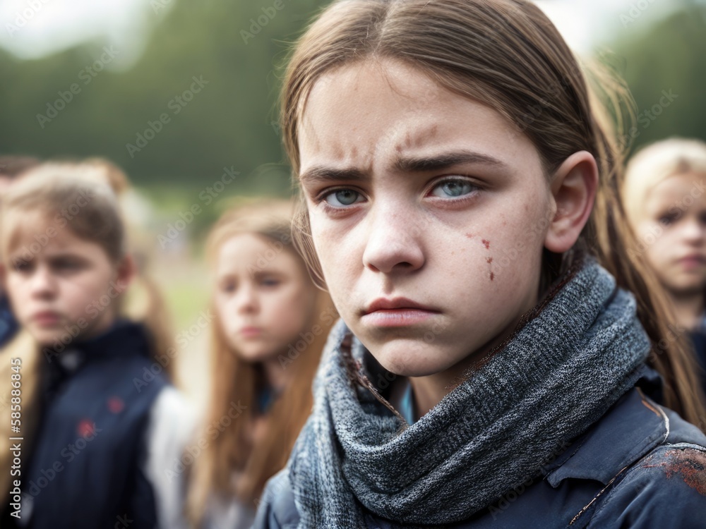 Girl being bullied at the school. Educational school isolation and ...
