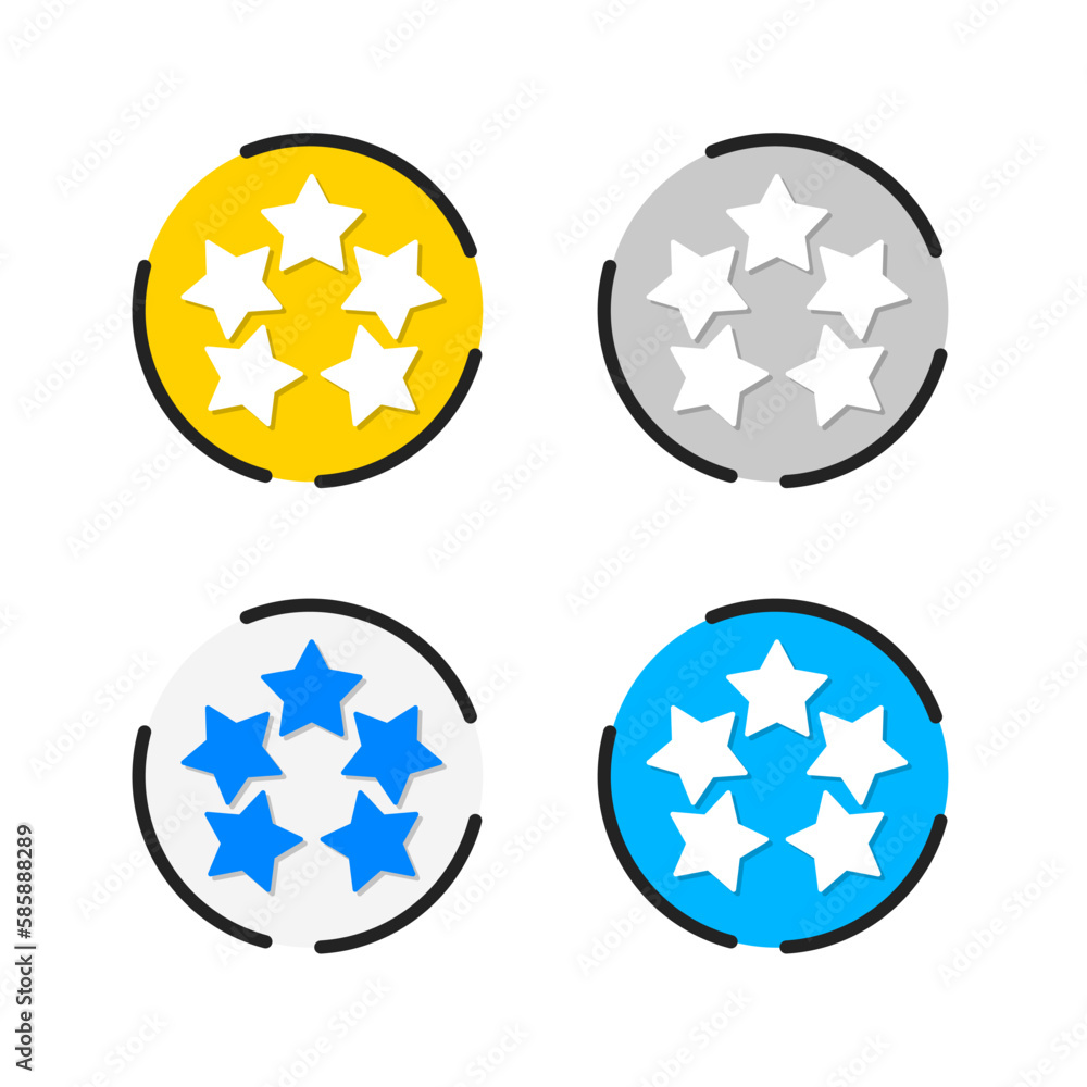 5 stars rating Flat vector illustration. Five stars icon Vector. rating ...