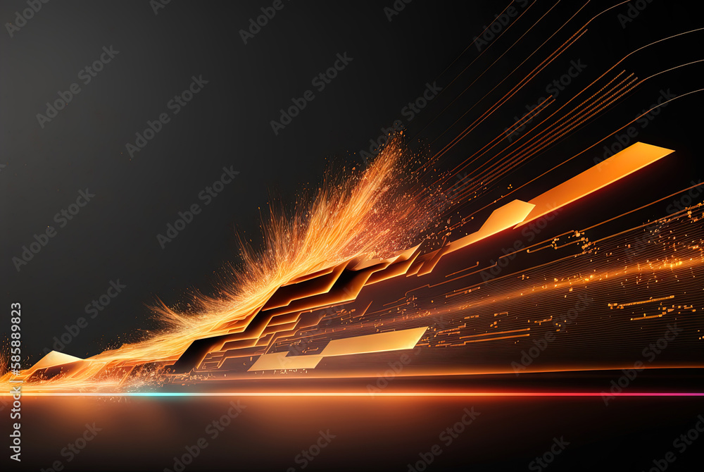 Abstract science and technology background with shiny connection ...