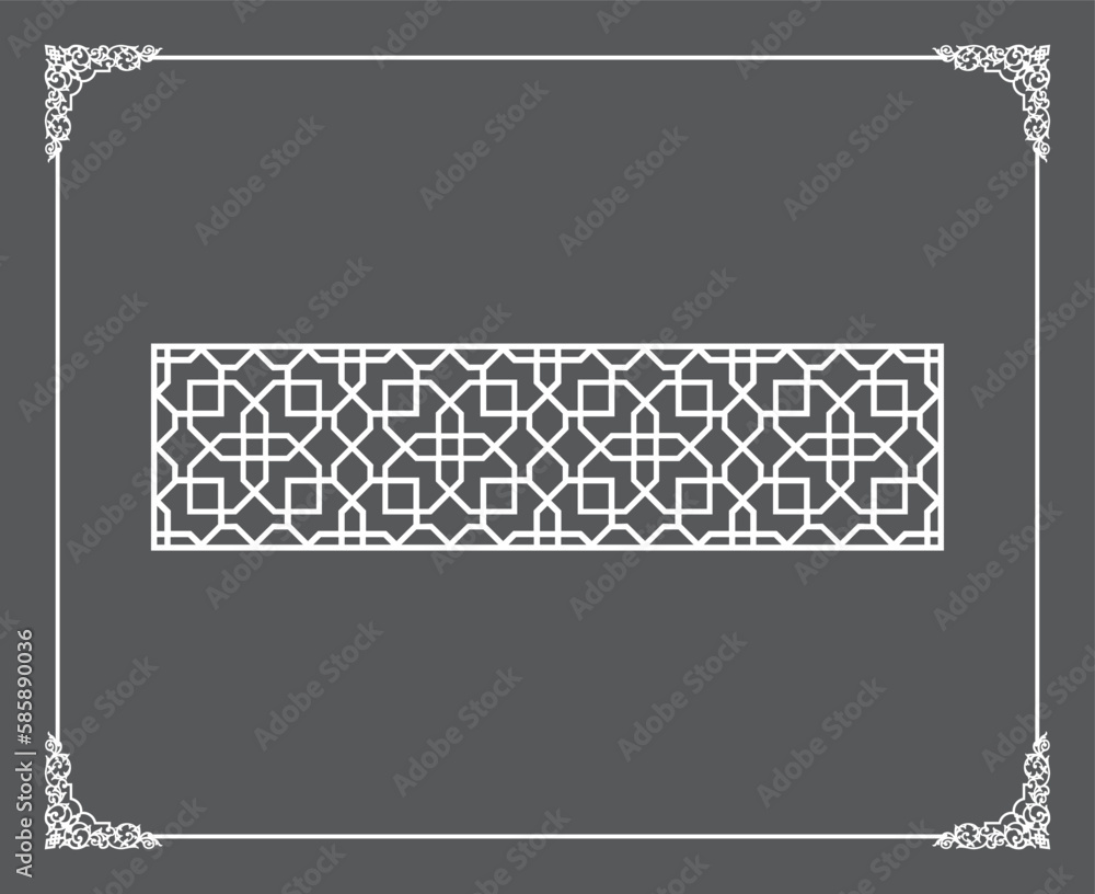 Gold Islamic oriental ceiling and wall pattern on anthracite background ...