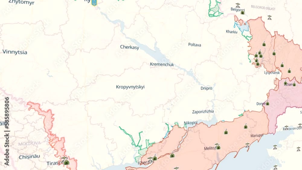 Ukraine War Map. Movement of Troops. War in Ukraine. Occupation of ...