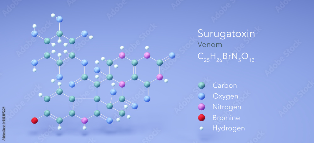 surugatoxin molecule, molecular structures, venom, 3d model, Structural ...