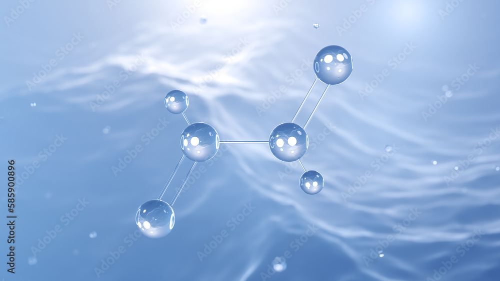 glyoxal, molecular structure, 3d model molecule, dialdehyde, structural ...