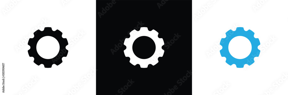 gear icon set. settings button icon flat symbol sign collections ...
