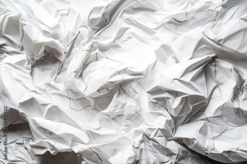 a close up of a white crumpled paper textured with lines and dots of ...