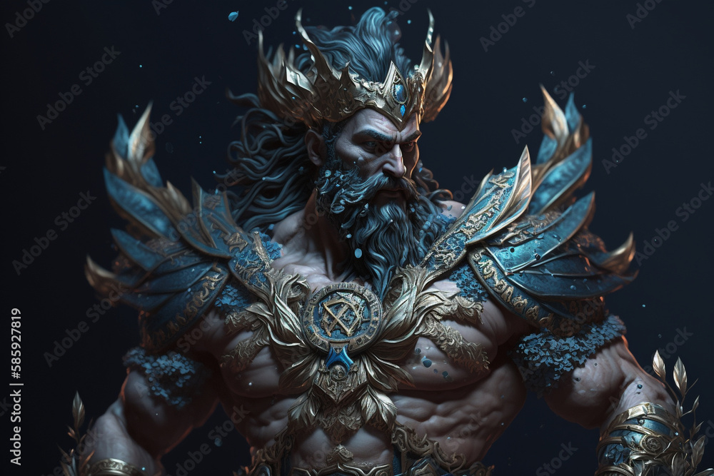 Poseidon. Historical Old and Ancient Mythology - Olympic Gods. Greek ...