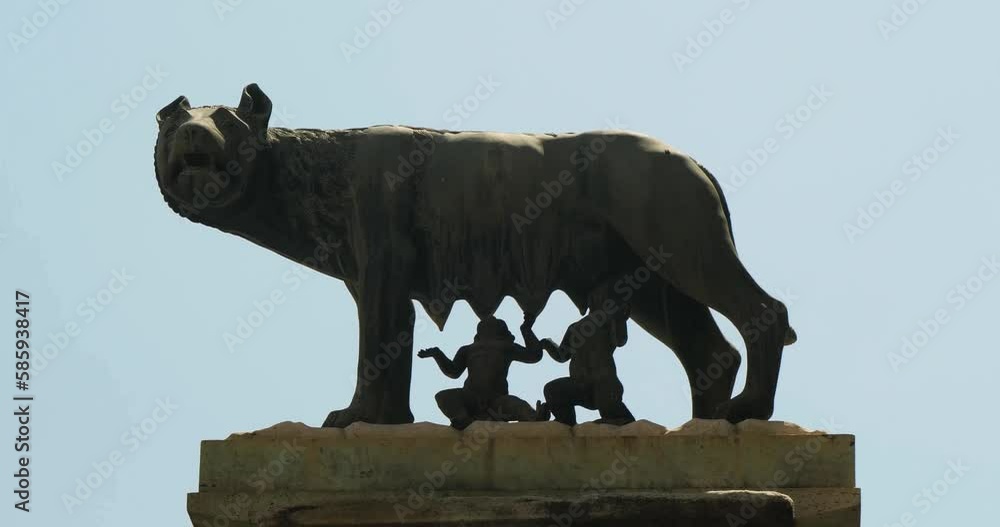 Lupa Capitolina (Capitoline Wolf), bronze sculpture depicting a scene ...