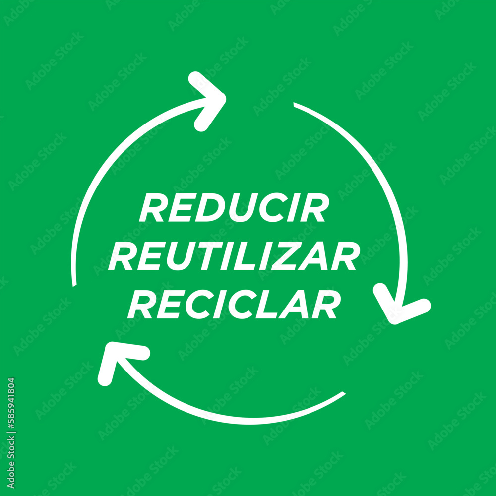 reducir, reutilizar, reciclar: las 3 R Stock Vector | Adobe Stock