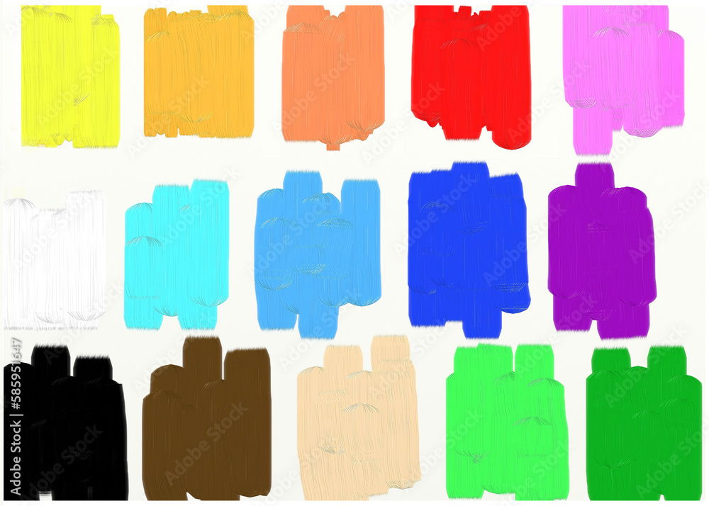 Color swatch, color palette, rainbow colors. Set. Collection of labels ...