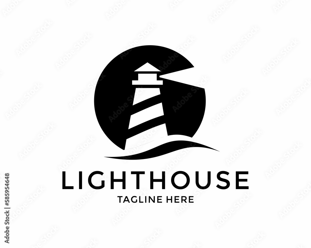 Lighthouse logo template. Building of lighthouse logo vector Stock ...