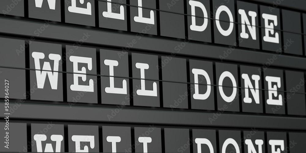 Well done. Timetable display with the text, well done in white letters ...