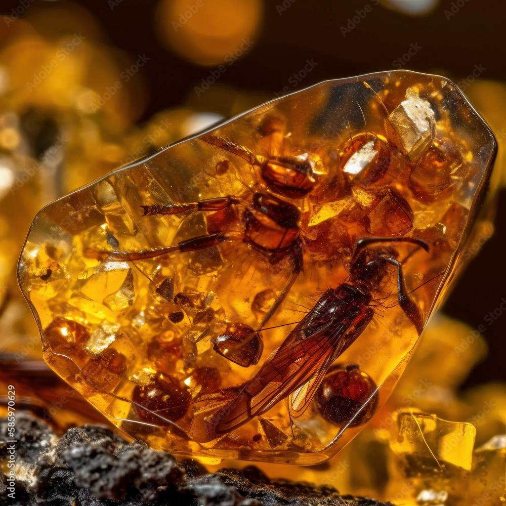 insects in amber (generative ai content) Stock Illustration | Adobe Stock