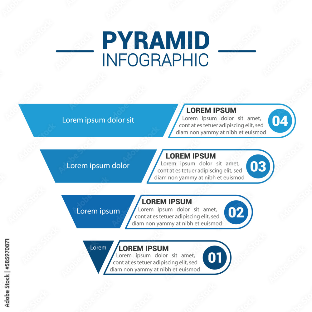Pyramid Infographic, funnel pyramid business infographic with 5 charts ...