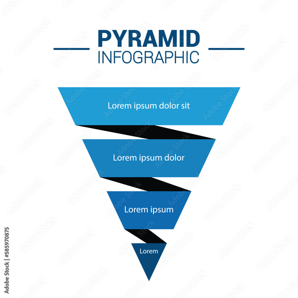 Pyramid Infographic, funnel pyramid business infographic with 5 charts ...