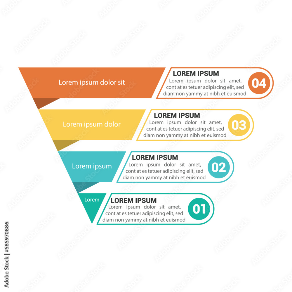 Vetor de Pyramid Infographic, funnel pyramid business infographic with ... Vetor de Pyramid Infographic, funnel pyramid business infographic with ...