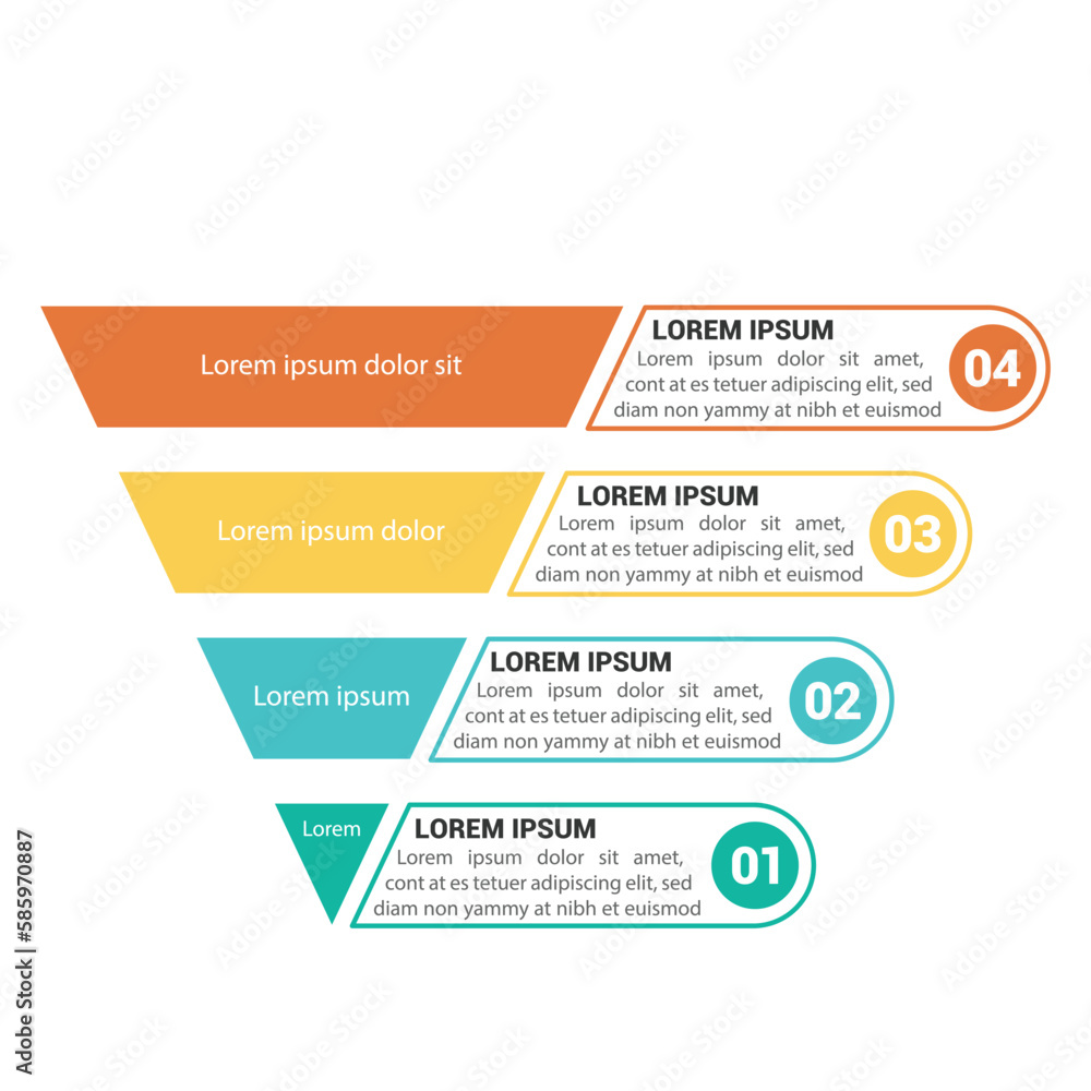 Pyramid Infographic, funnel pyramid business infographic with 5 charts ...