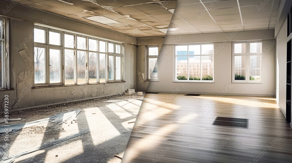 Large Industrial Office Building Before And After Cleanup and ...