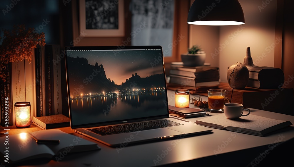 Realistic laptop mockup for app presentations or websites. The Notebook ...