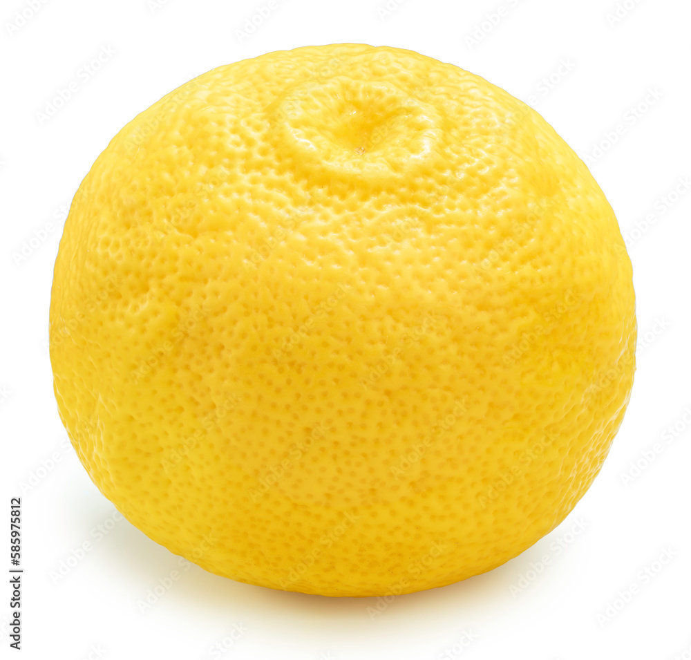 Sweet Yuzu Orange fruit isolated on white background, Kochi Yellow Yuzu ...