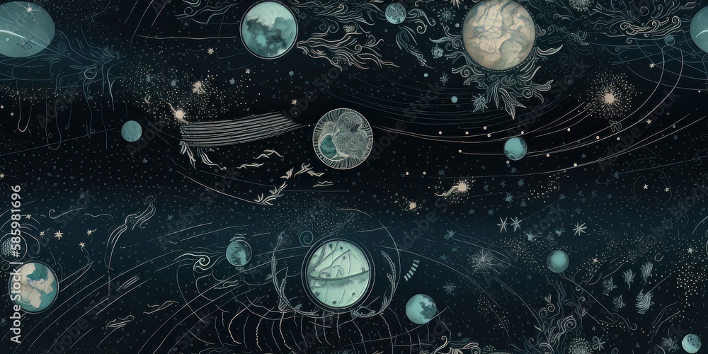 Astronomy wallpaper, repeating pattern Space wallpaper, repeating ...