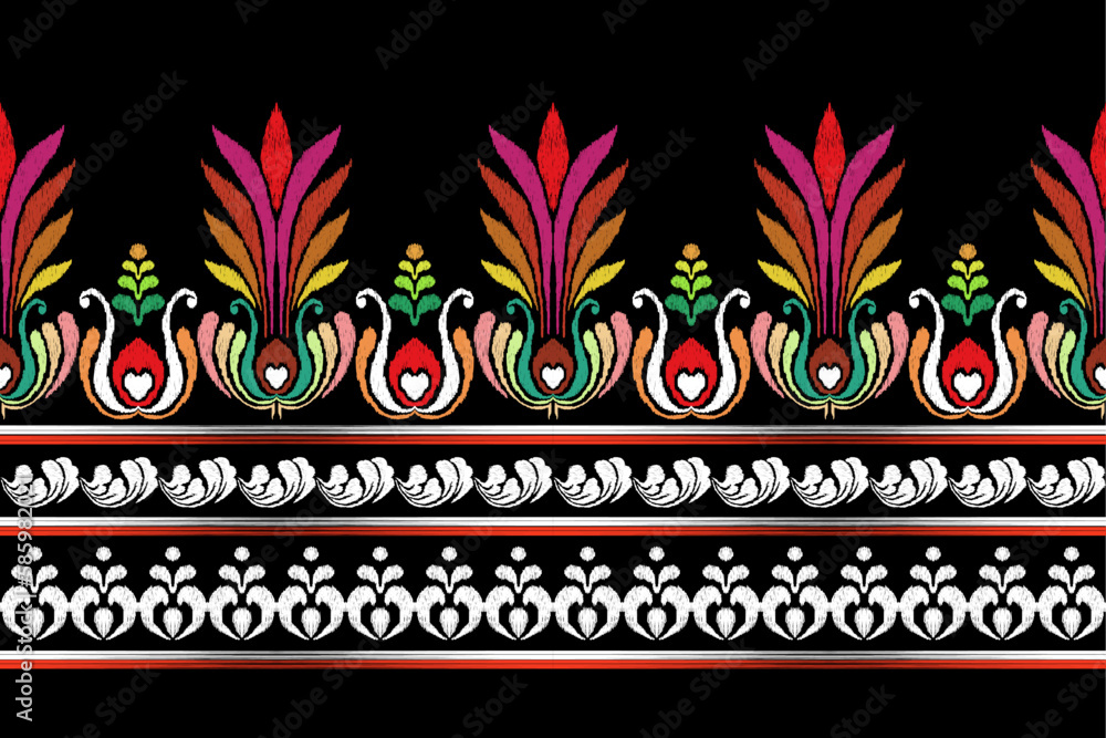 Tribal vector seamless Navajo pattern. Hand drawn abstract background ...