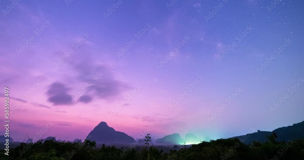 Amazing nature Time lapse Milky way galaxy stars, Night to day ...
