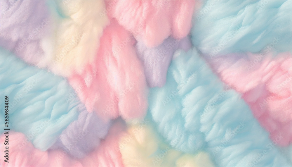 Pastel-colored fluffy wall of plush, feathery softness that transports ...