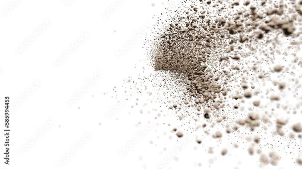 falling debris, dust and rubble isolated on transparent background ...