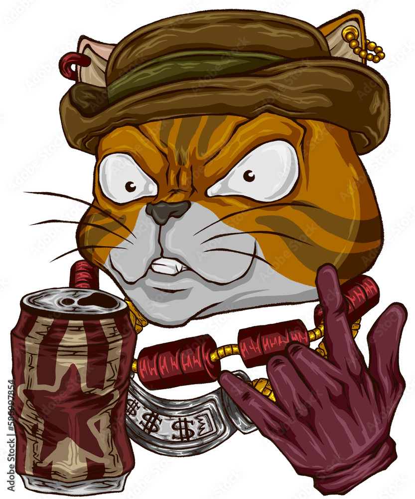 ภาพประกอบสต็อก Cartoon cats in street art style various styles ภาพ ...