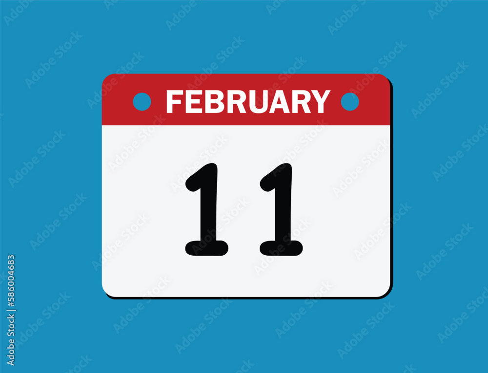 11th February calendar icon. Calendar template for the days of February ...